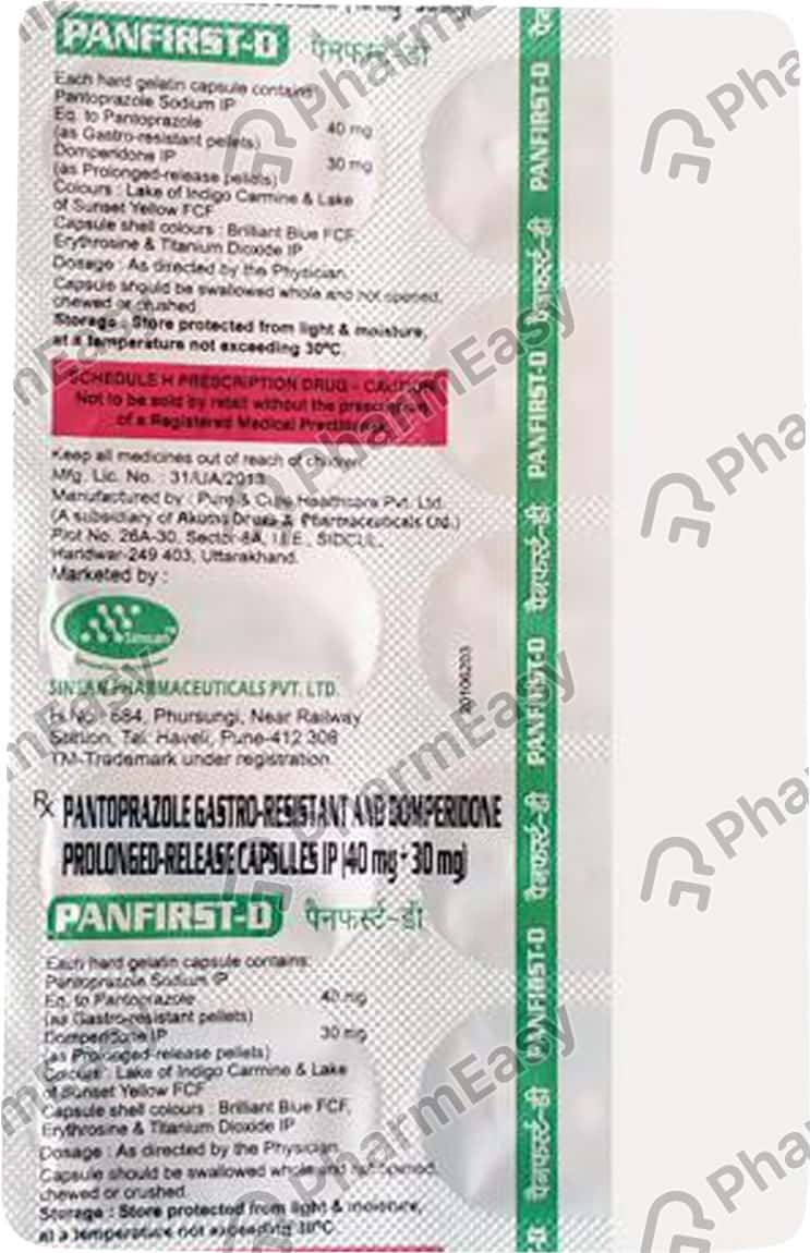 Panfirst D Strip Of 10 Capsules: Uses, Side Effects, Price & Dosage ...
