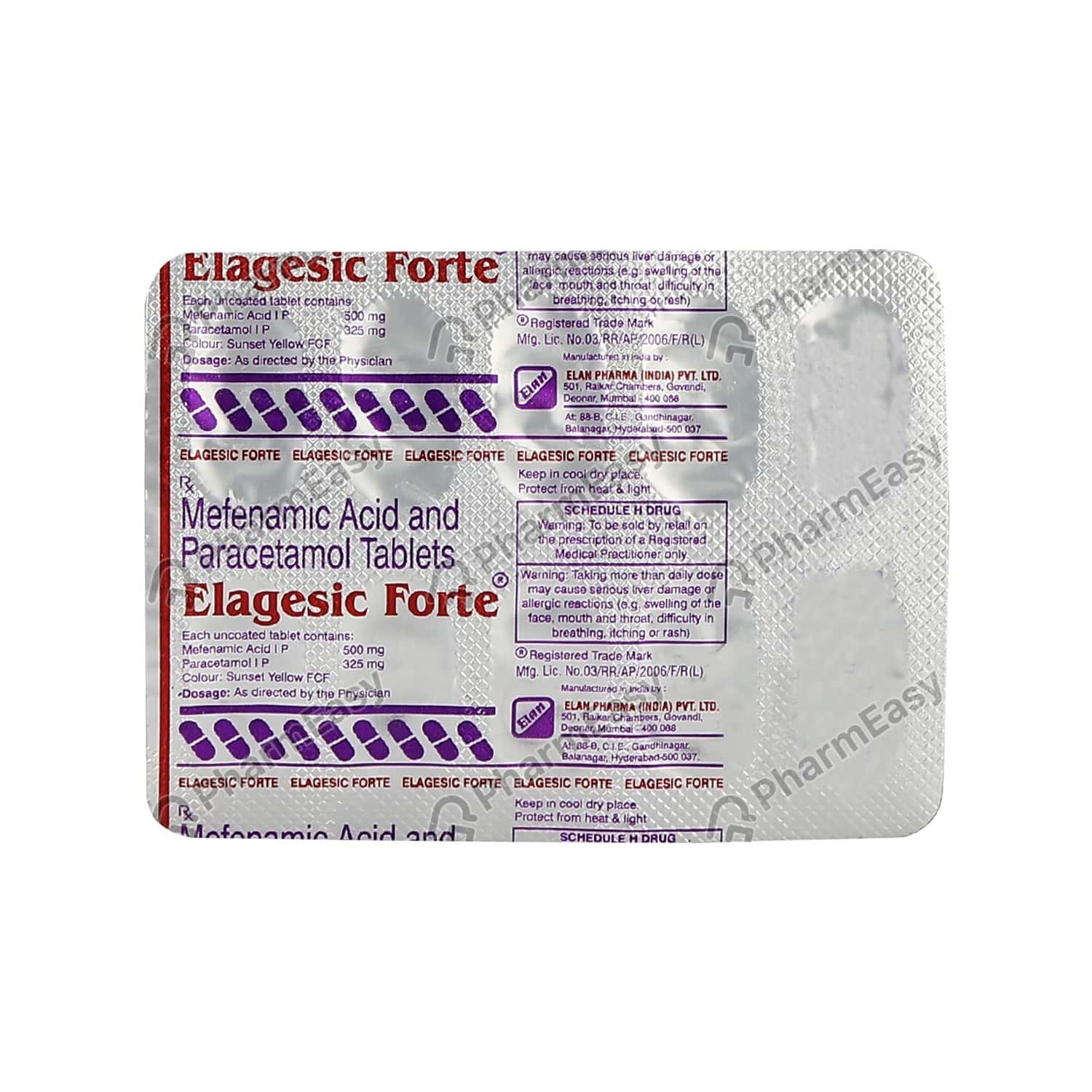 Buy Elagesic Forte Strip Of 10 Tablets Online at Flat 18% OFF* | PharmEasy