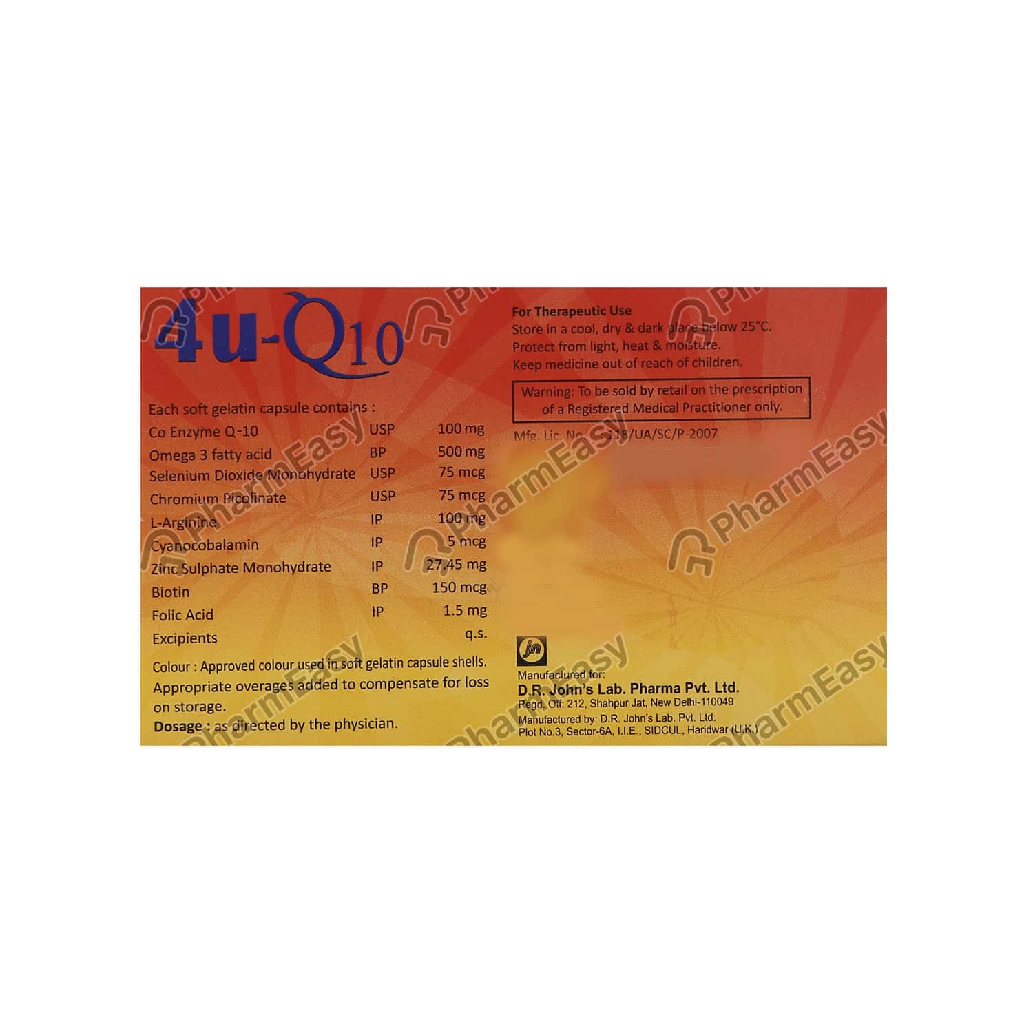 Buy 4u Q10 Capsule (10) Online at Flat 18% OFF* | PharmEasy