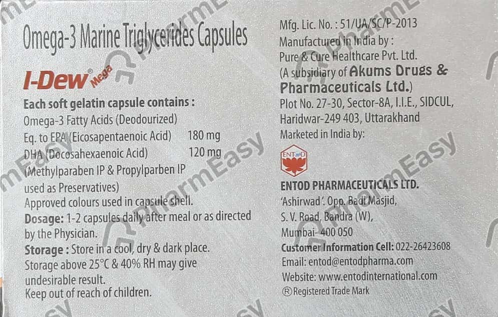 I Dew Mega Strip Of 10 Capsules: Uses, Side Effects, Price & Dosage ...