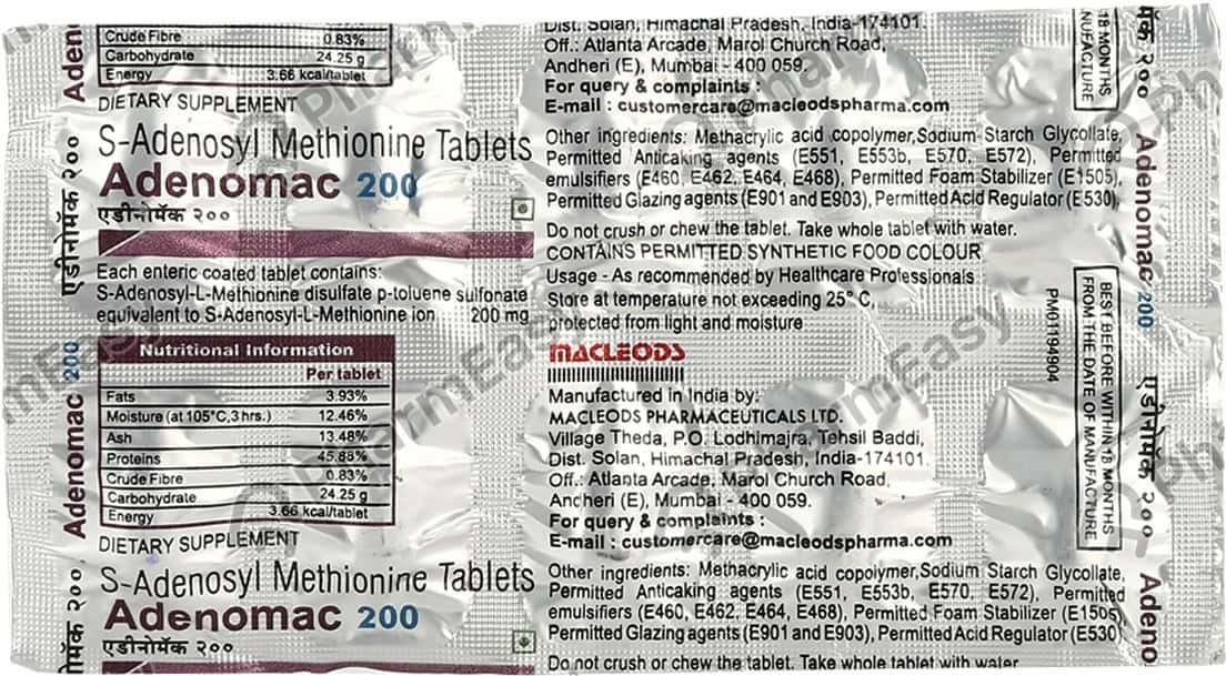 Adenomac 200 MG Tablet (10): Uses, Side Effects, Price & Dosage | PharmEasy