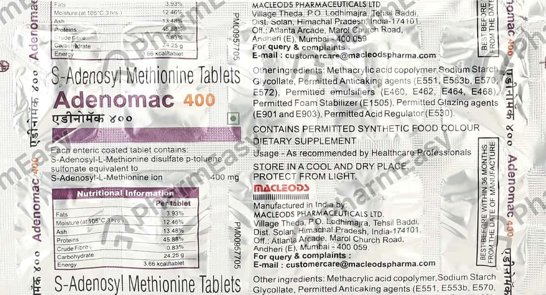 Adenomac 400 MG Tablet (10): Uses, Side Effects, Price & Dosage | PharmEasy