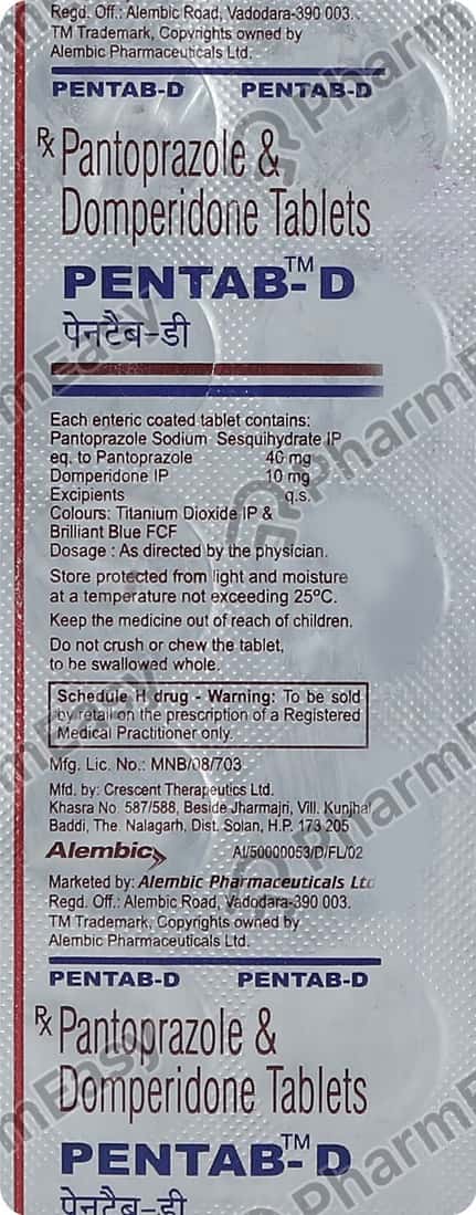Pentab D Strip Of 10 Tablets: Uses, Side Effects, Price, Dosage ...
