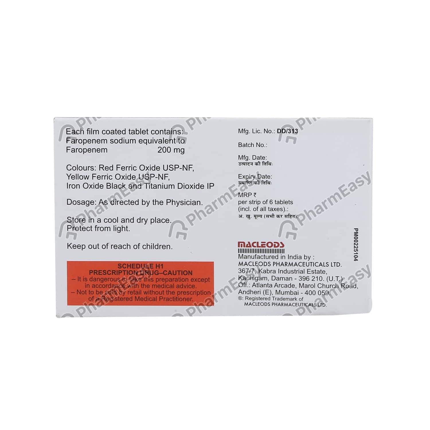 Buy Orpenem 200 MG Tablet (6) Online at Flat 18% OFF* | PharmEasy