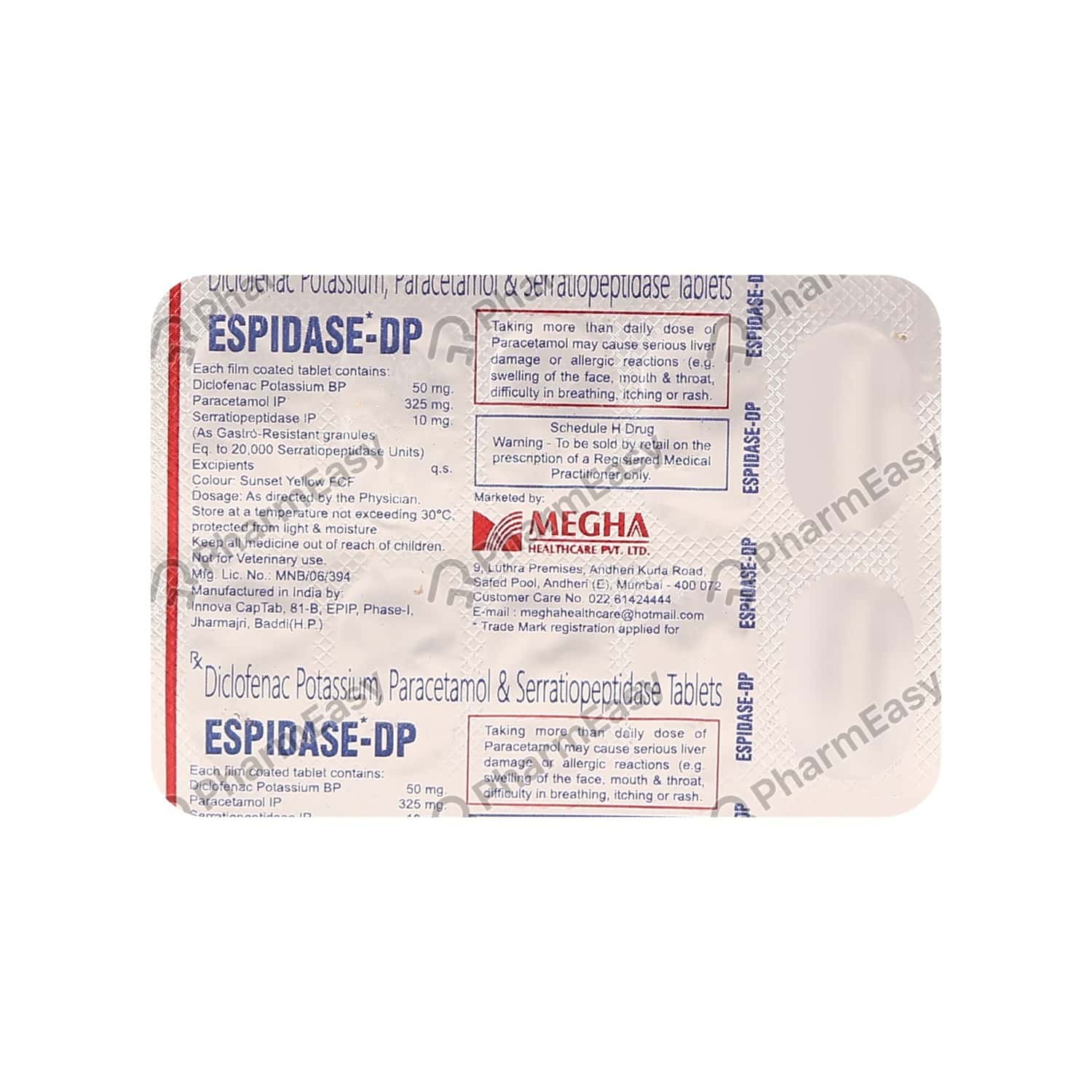 Buy Espidase Dp Strip Of 10 Tablets Online at Flat 18% OFF* | PharmEasy