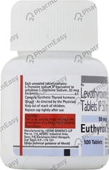 Euthyrox 50 MCG Tablet (100): Uses, Side Effects, Price & Dosage ...