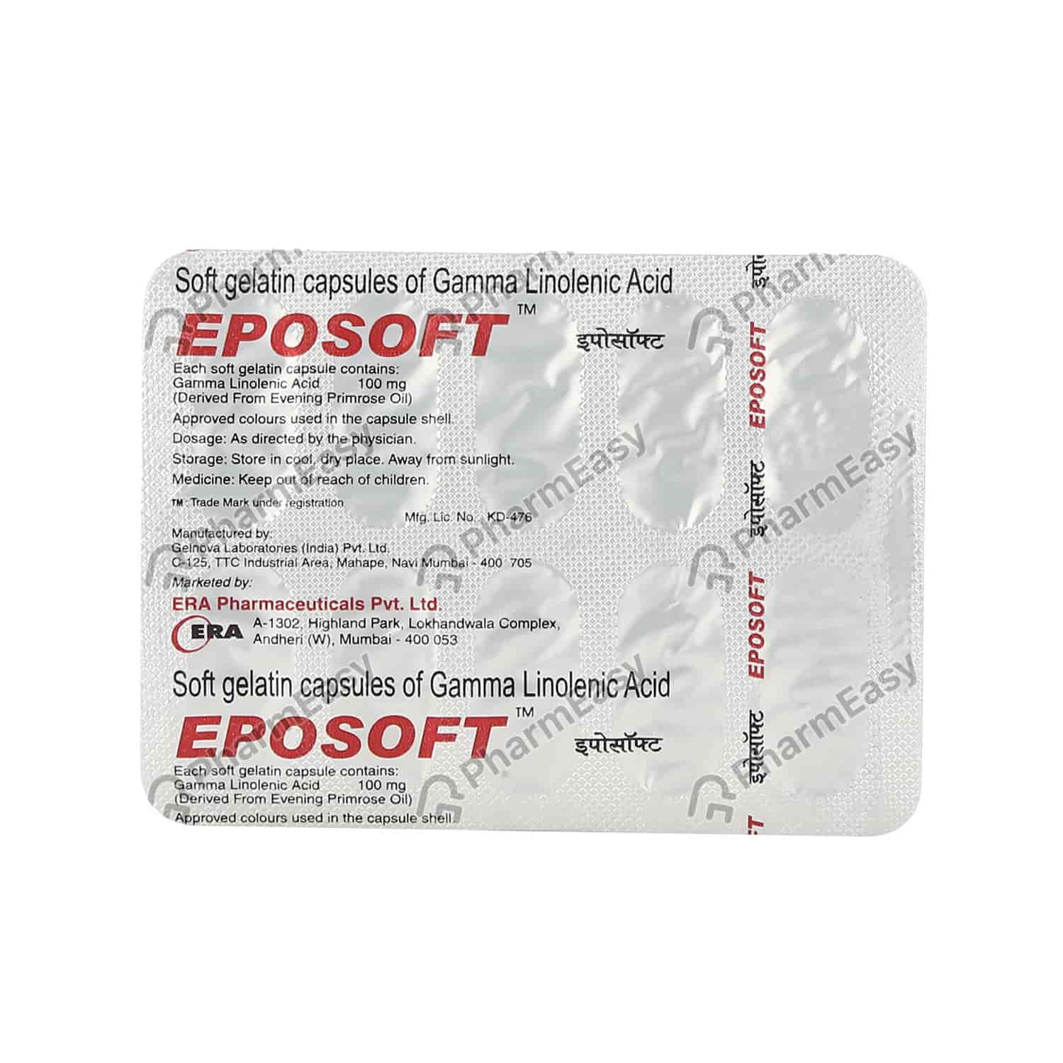 Buy Eposoft 100mg Capsule Online at Flat 18% OFF* | PharmEasy