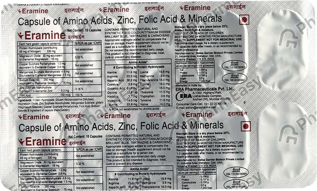 Buy Eramine Strip Of 10 Capsules Online at Flat 15% OFF | PharmEasy