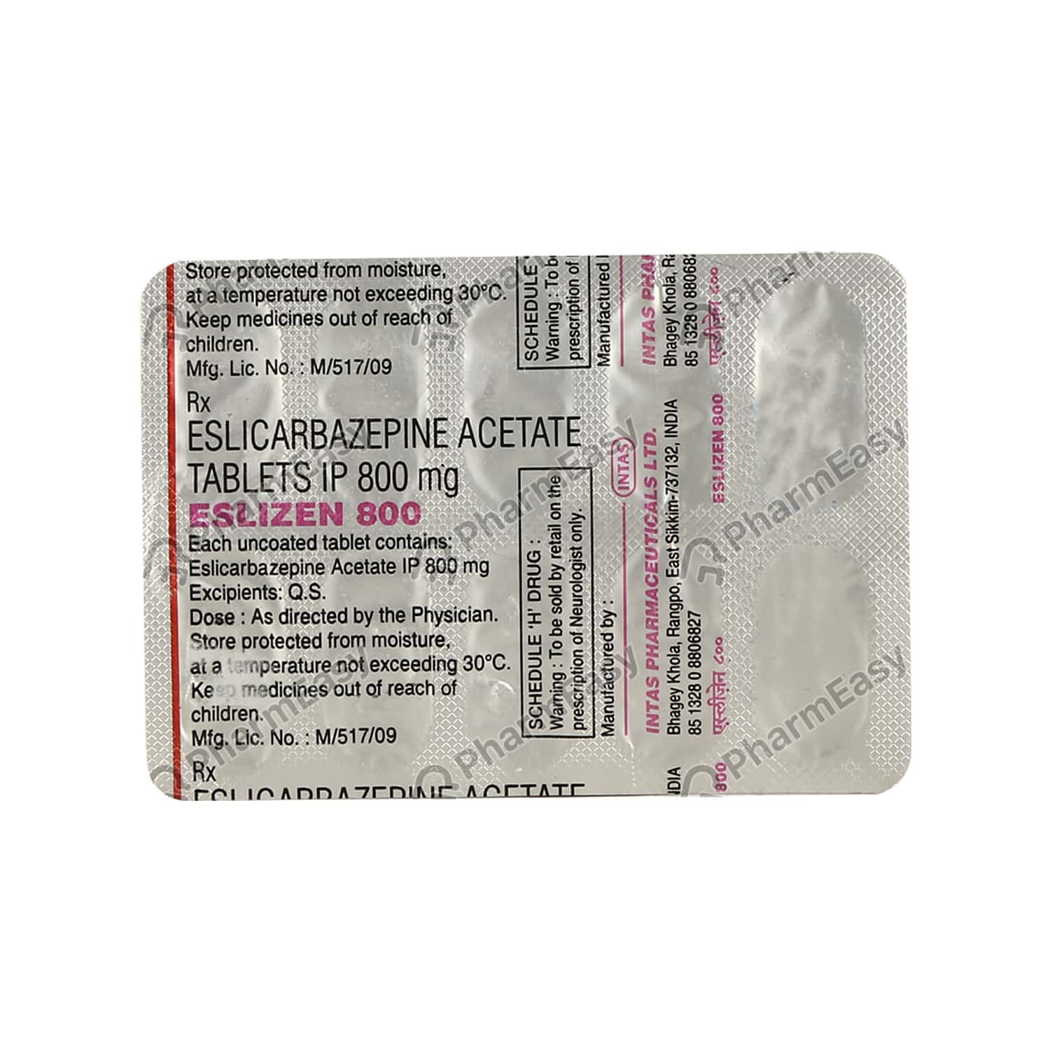 Buy Eslizen 800 MG Tablet (10) Online at Flat 18% OFF* | PharmEasy