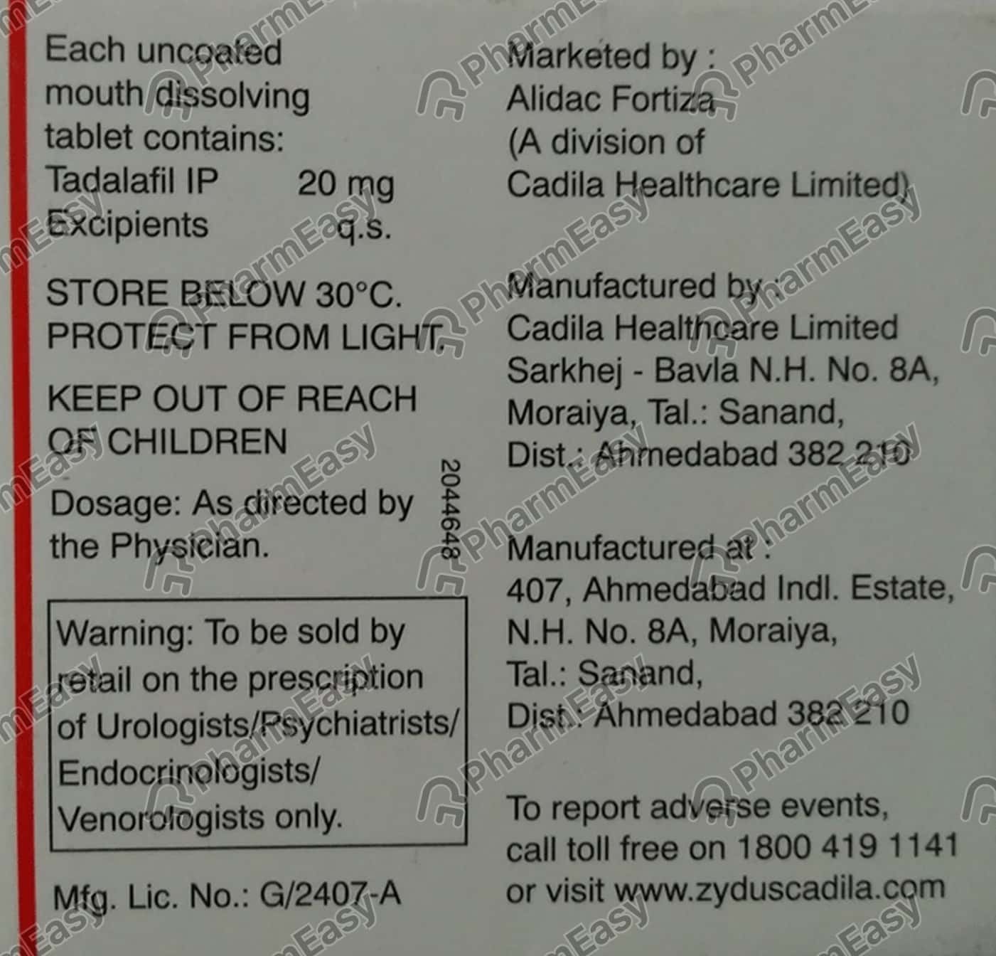 Zydalis 20 MG Tablet (4): Uses, Side Effects, Price & Dosage | PharmEasy