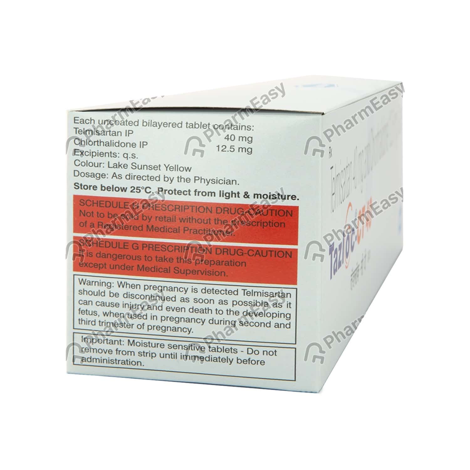 Tazloc Ct 40mg/12.5mg Tab 10'S - Uses, Side Effects, Dosage ...