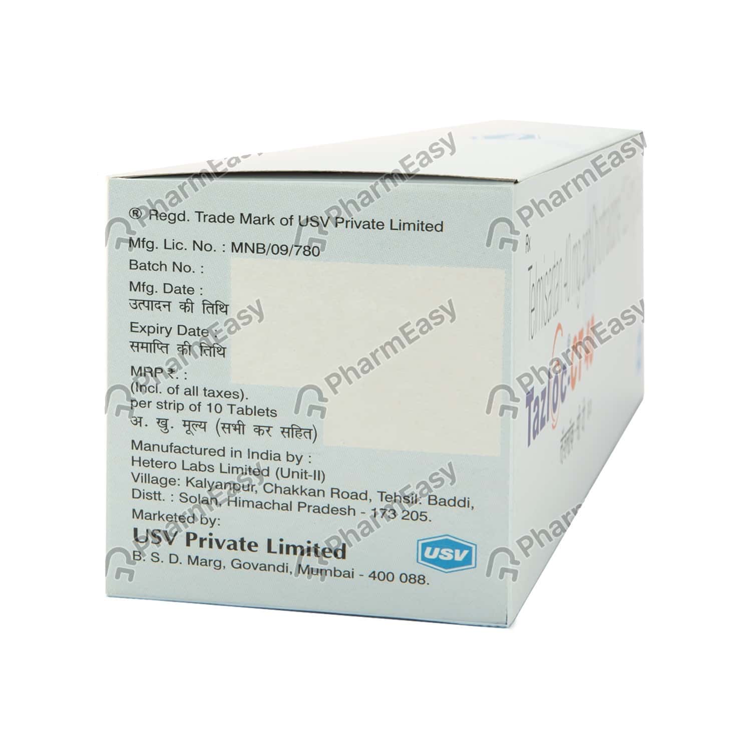 Tazloc Ct 40mg/12.5mg Tab 10'S - Uses, Side Effects, Dosage ...