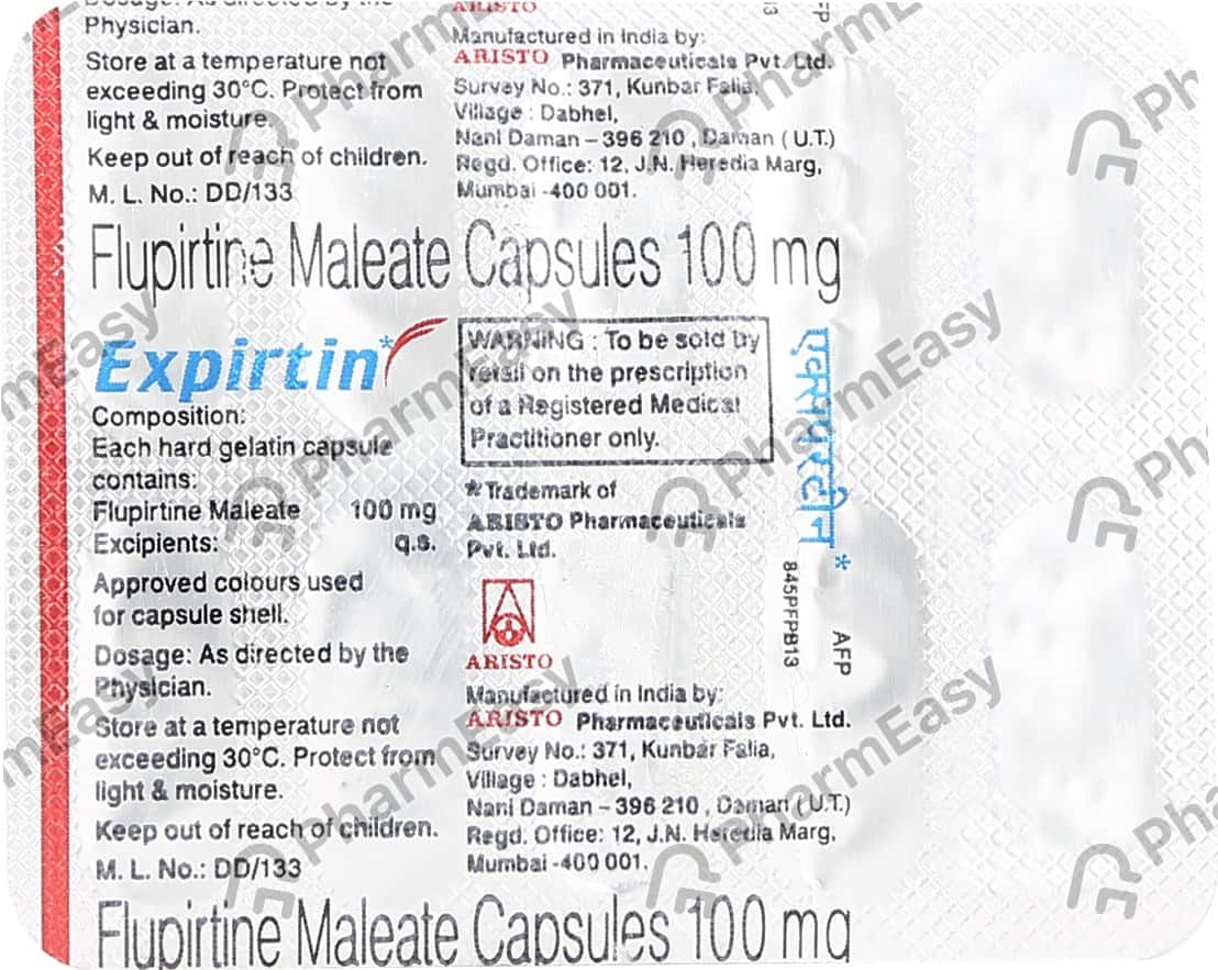Expirtin 100 MG Capsule (10): Uses, Side Effects, Price & Dosage ...