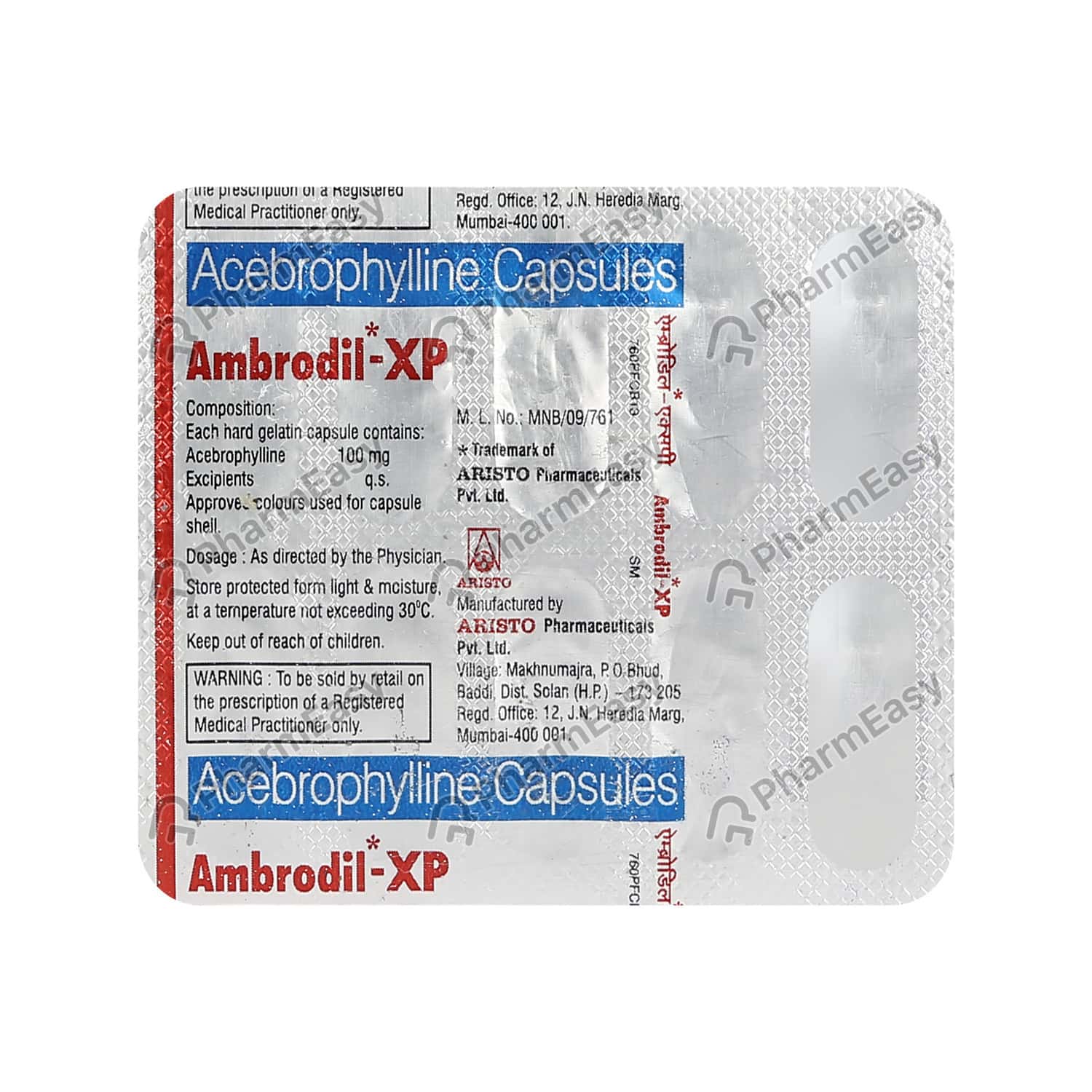 Buy Ambrodil Xp 100 MG Capsule (10) Online at Flat 18% OFF* | PharmEasy