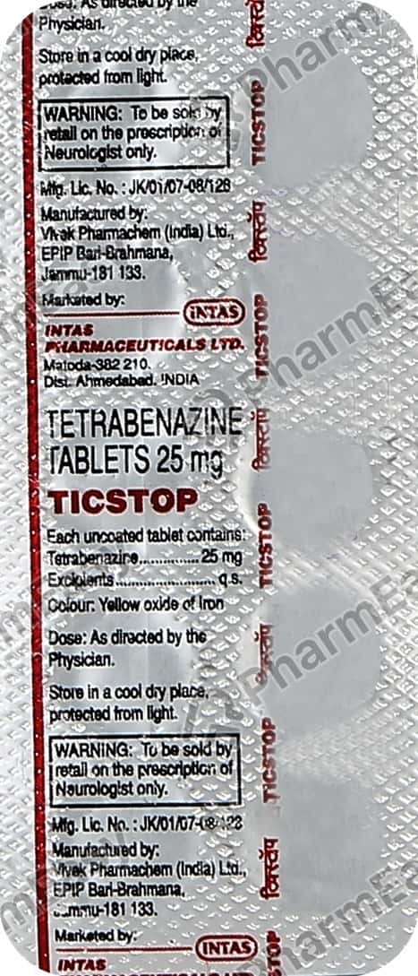 Buy Ticstop 25 MG Tablet (10) Online at Flat 15% OFF | PharmEasy