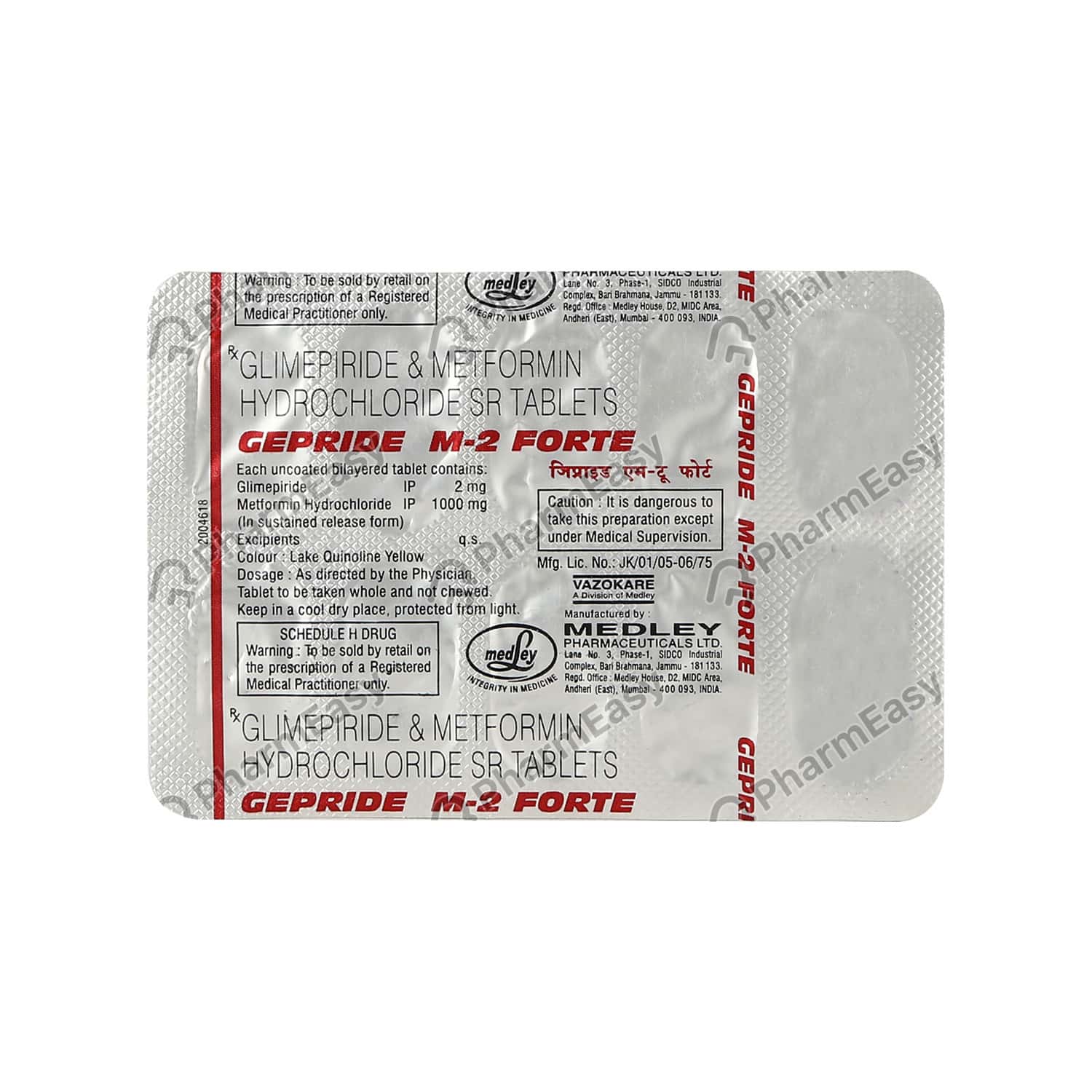 Gepride M2 Forte Tab - Uses, Side Effects, Dosage, Composition & Price ...
