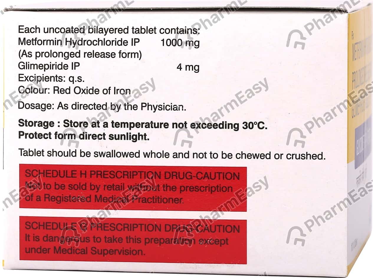 Glycomet Gp 4 Forte Strip Of 10 Tablets: Uses, Side Effects, Price ...