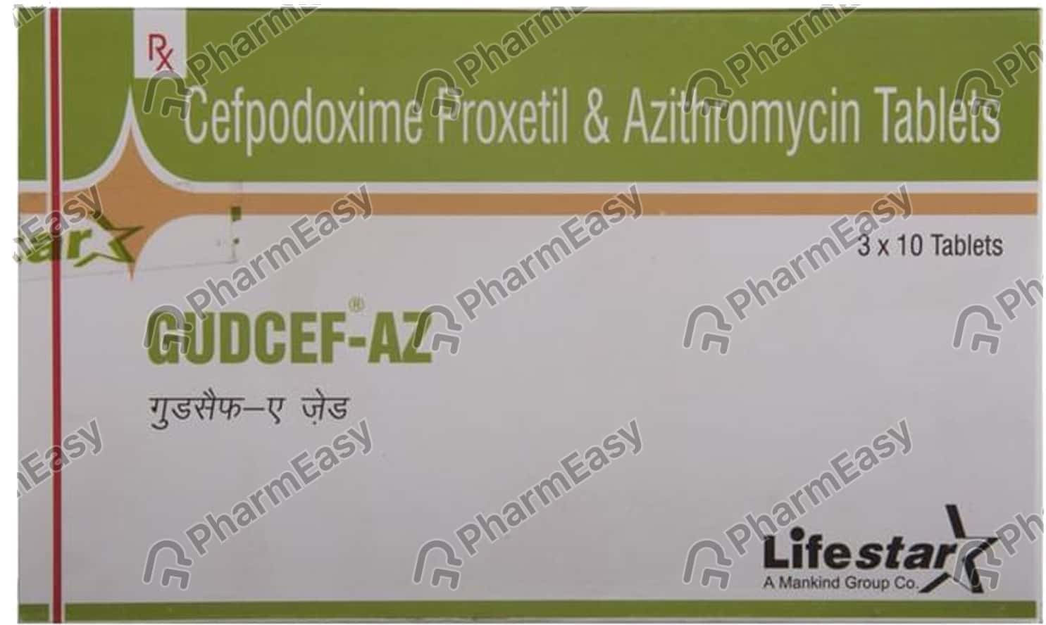 Gudcef Az Strip Of 10 Tablets: Uses, Side Effects, Price & Dosage ...