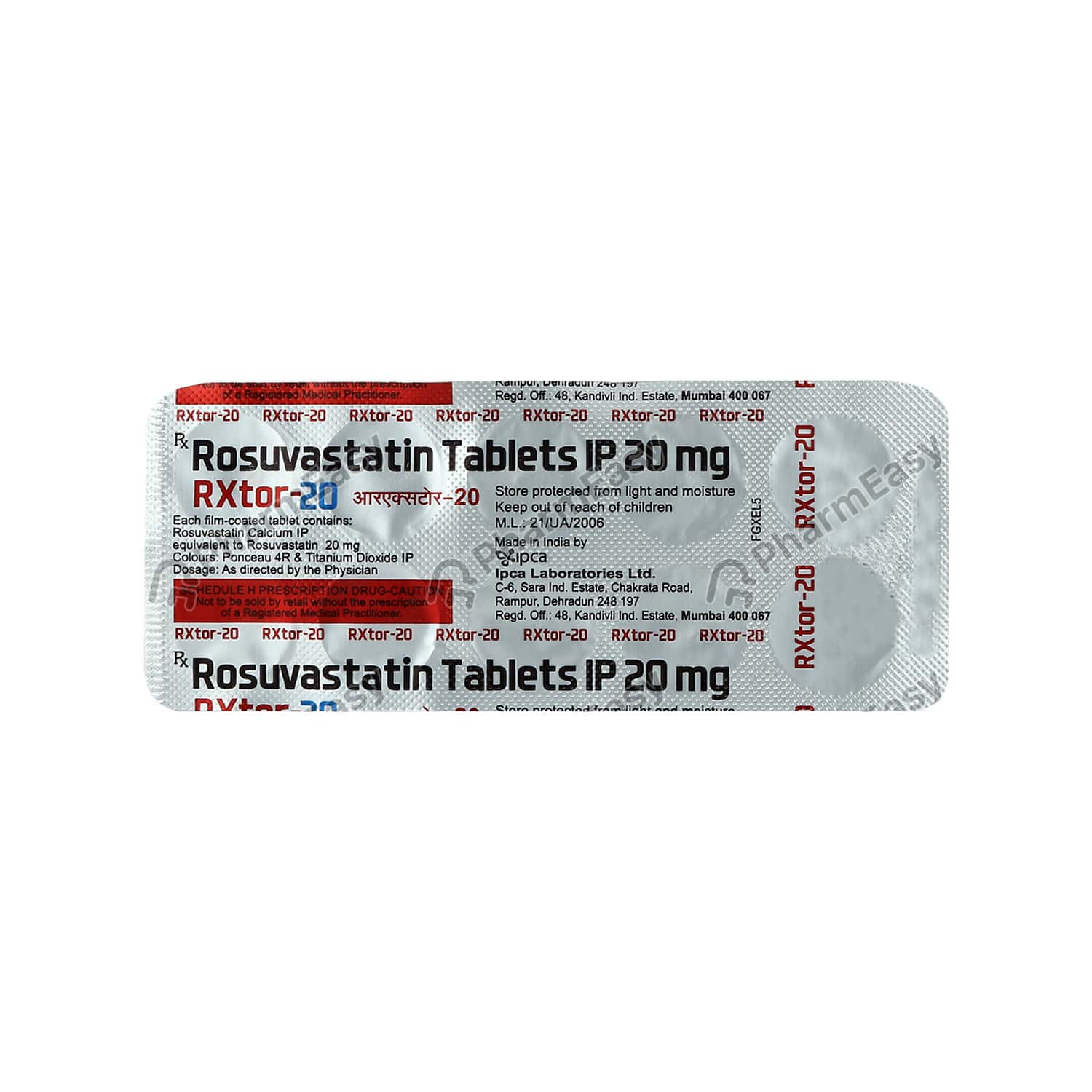 Rxtor 20 MG Tablet (10) - Uses, Side Effects, Dosage, Composition ...