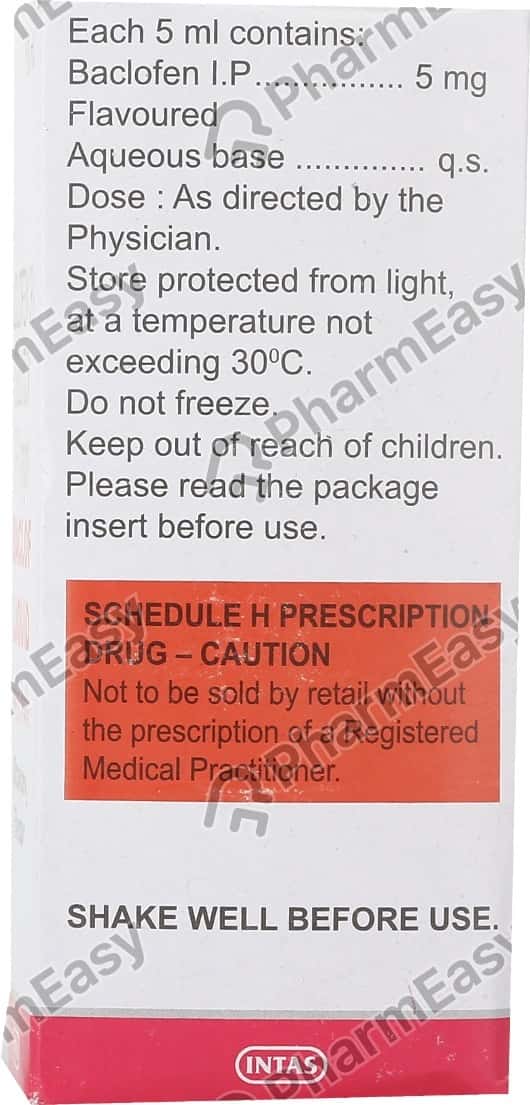 Buy Baclof 5 MG Oral Liquid (100) Online at Flat 15% OFF | PharmEasy