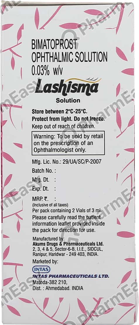 Lashisma 0.3 MG Ophthalmic Solution (3): Uses, Side Effects, Price ...
