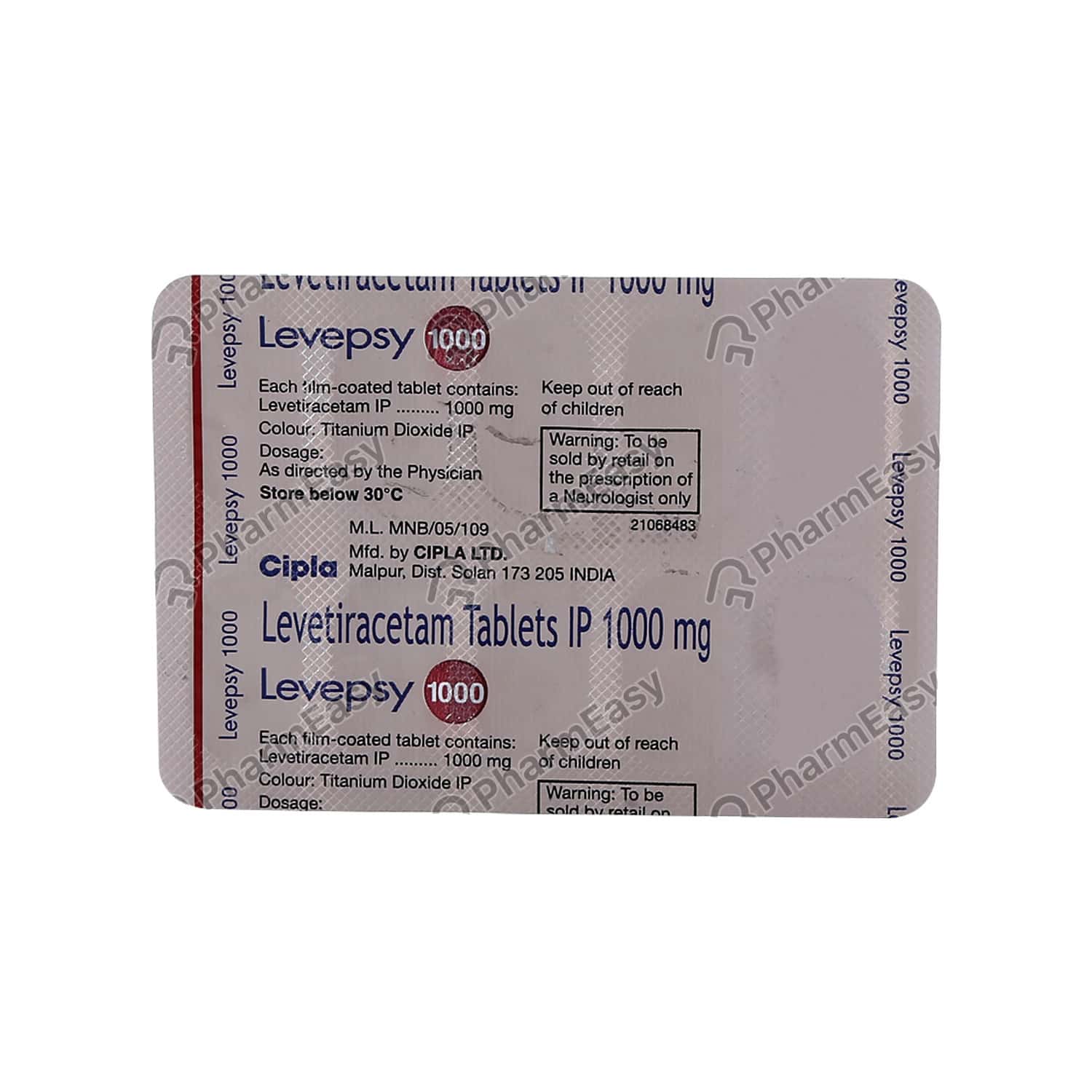 Buy Levepsy 1 G Tablet (10) Online at Flat 18% OFF* | PharmEasy