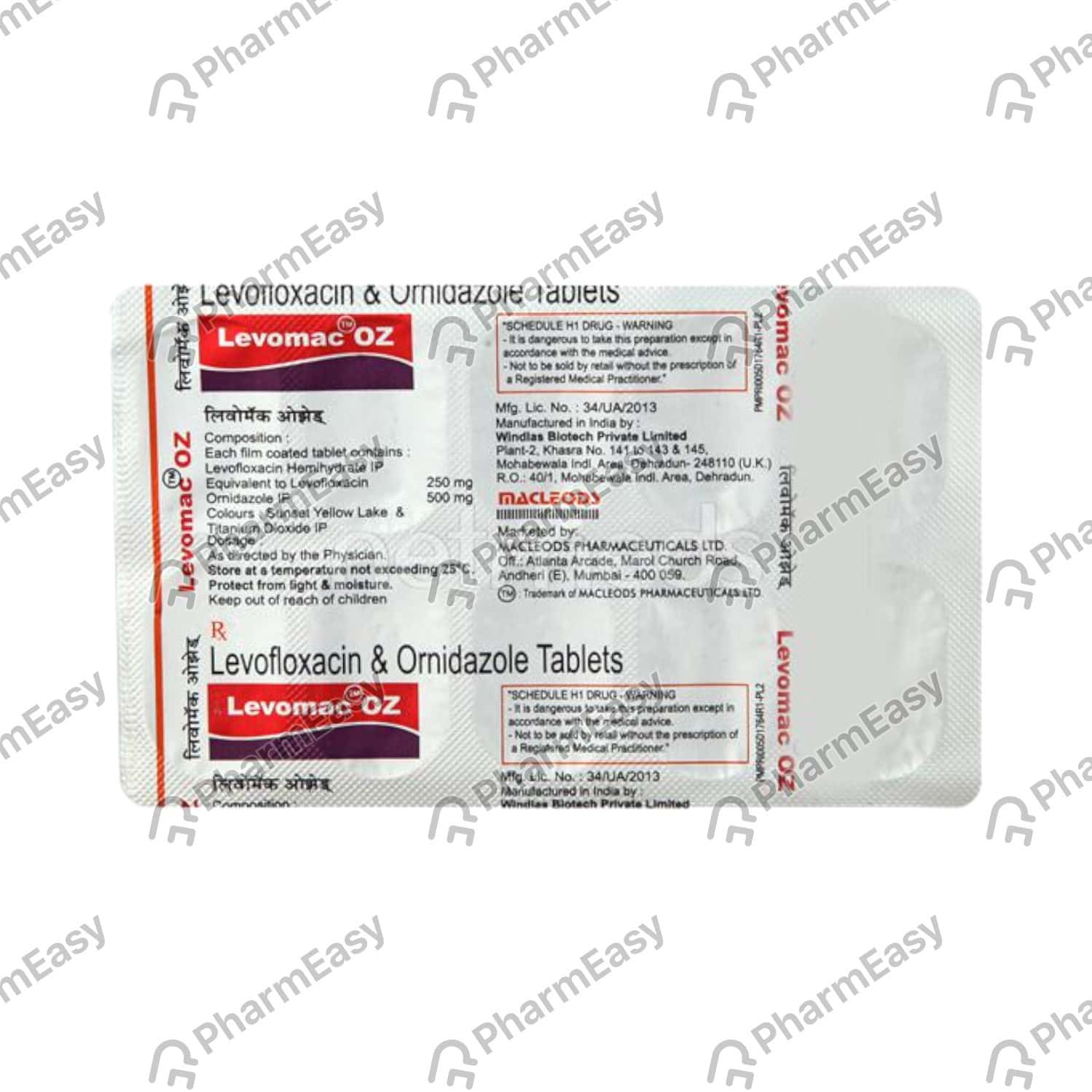 Levomac Oz Strip Of 10 Tablets: Uses, Side Effects, Price & Dosage ...