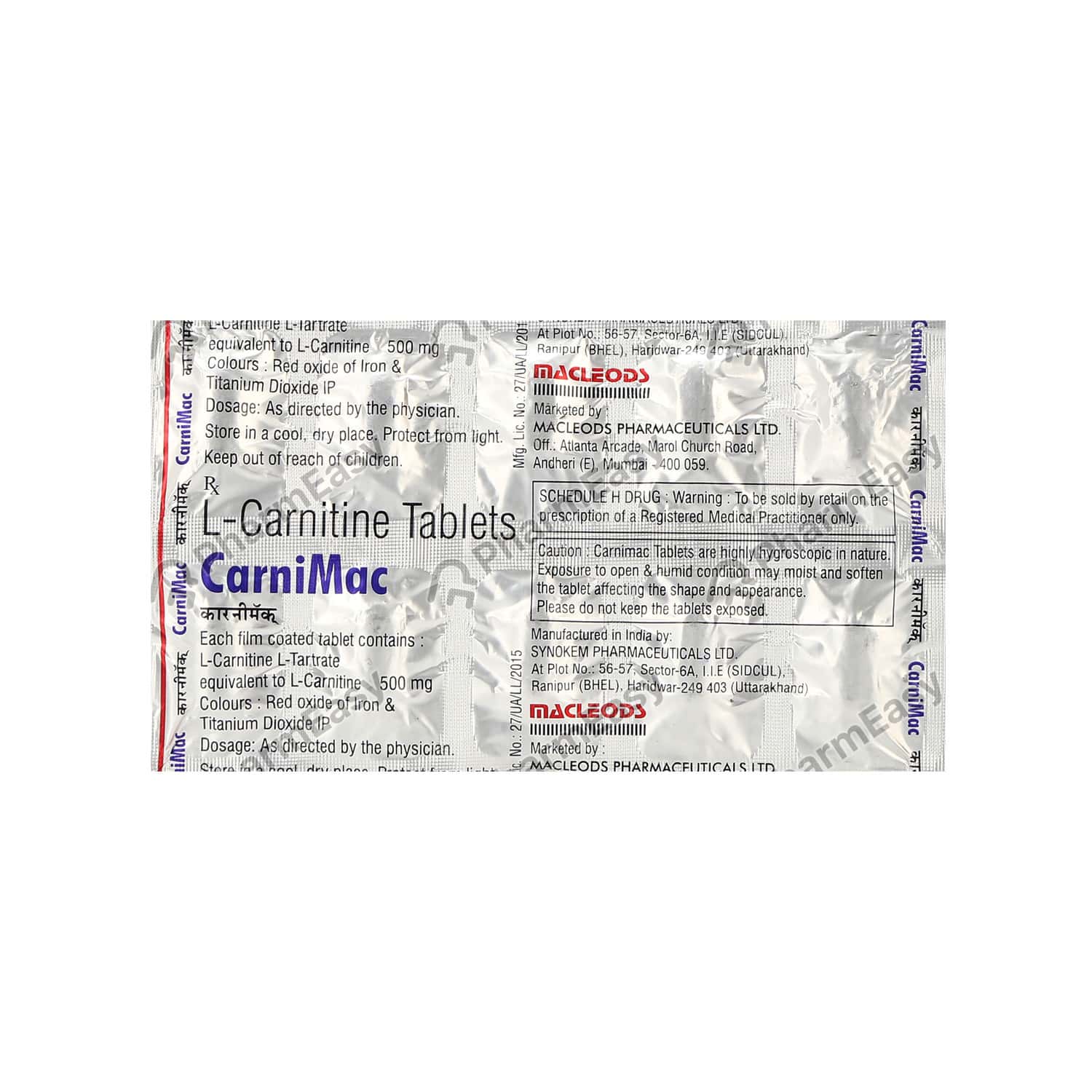 Buy Carnimac 500 MG Tablet (10) Online at Flat 18% OFF* | PharmEasy