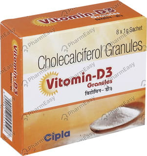 Vitomin D3 60000 IU Granules (1): Uses, Side Effects, Price & Dosage ...
