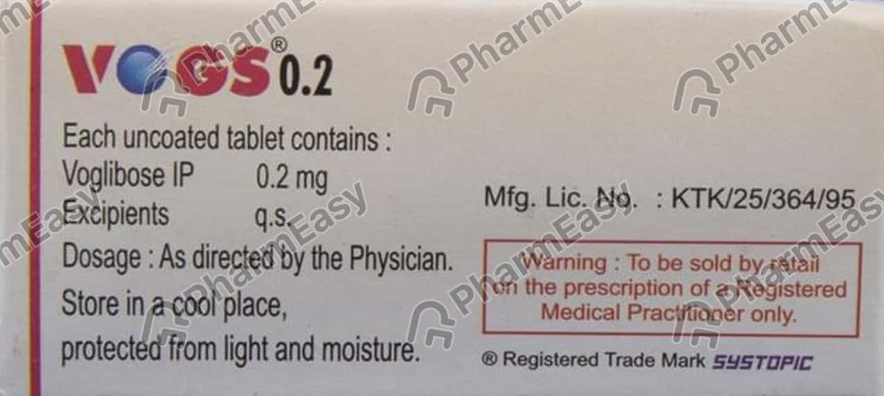Vogs 0.2 MG Tablet (10): Uses, Side Effects, Price & Dosage | PharmEasy
