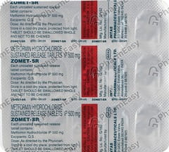 Zomet Sr 500 MG Tablet (15): Uses, Side Effects, Price & Dosage | PharmEasy