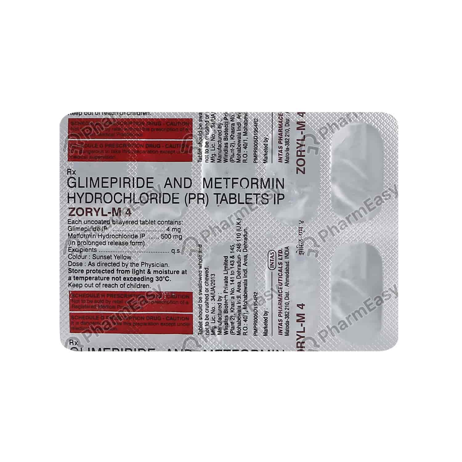 Zoryl M 4mg Tab - Uses, Side Effects, Dosage, Composition & Price ...