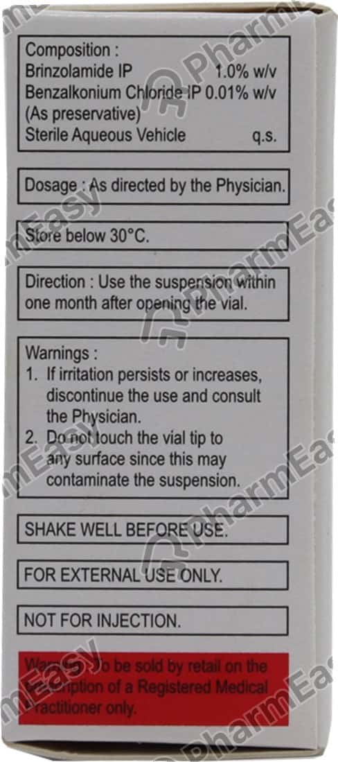 Brinzox 0.1 % Eye Drop (5): Uses, Side Effects, Price & Dosage | PharmEasy