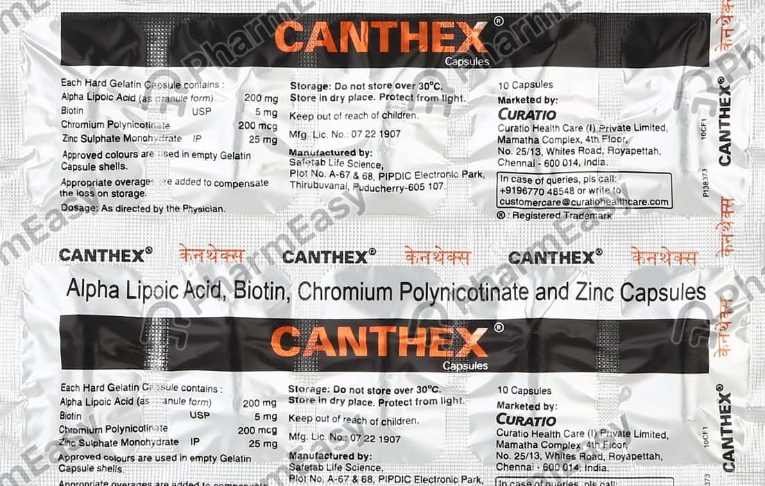 Buy Canthex Strip Of 10 Capsules Online at Flat 15% OFF | PharmEasy
