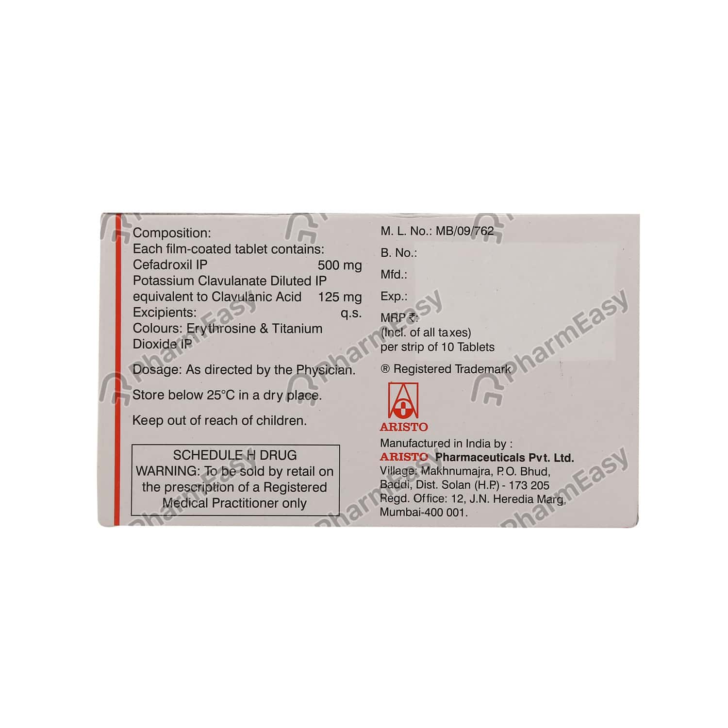 Buy Cefadrox Cv Tablet Online at Flat 18% OFF* | PharmEasy
