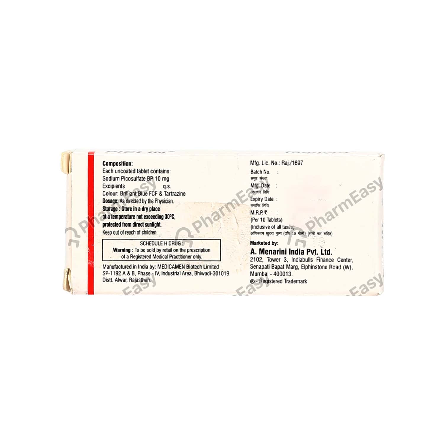 Buy Piclin 10 MG Tablet (10) Online at Flat 18% OFF* | PharmEasy