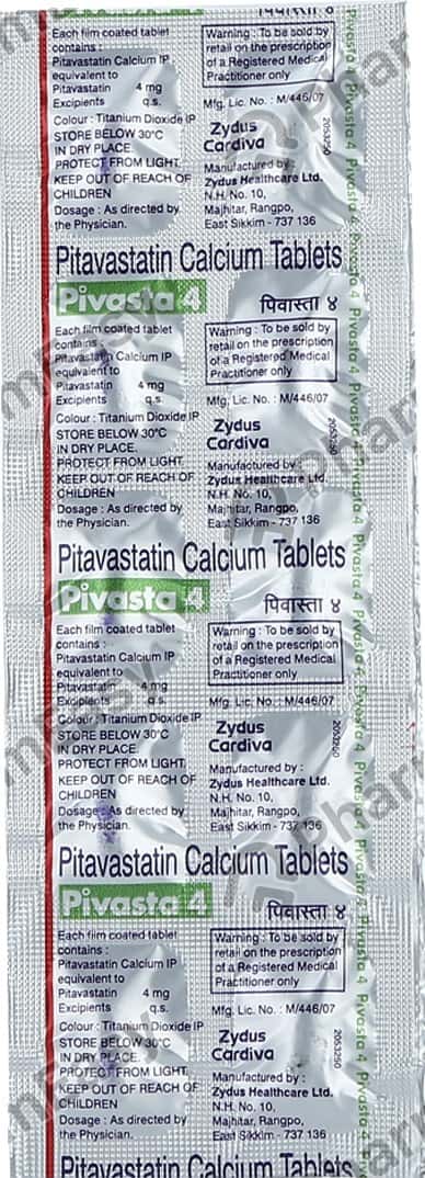 Pivasta 4 MG Tablet (10): Uses, Side Effects, Price & Dosage | PharmEasy