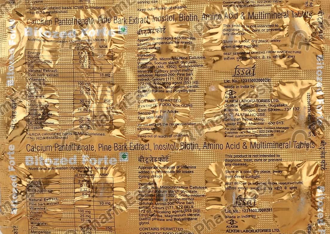 Buy Bitozed Forte Strip Of 15 Tablets Online at Flat 15% OFF | PharmEasy