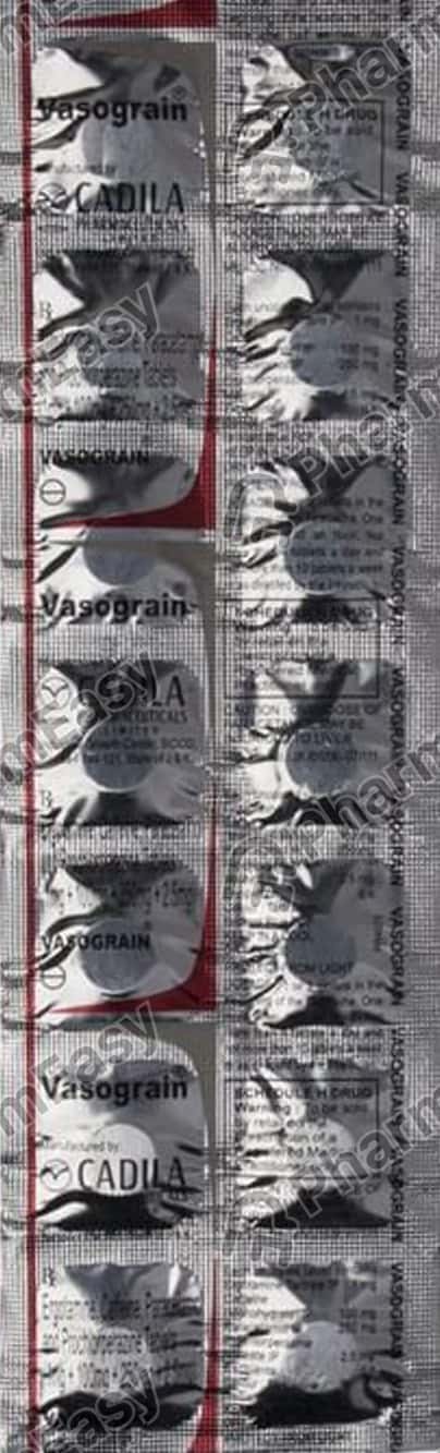 Vasograin Strip Of 14 Tablets: Uses, Side Effects, Price & Dosage ...