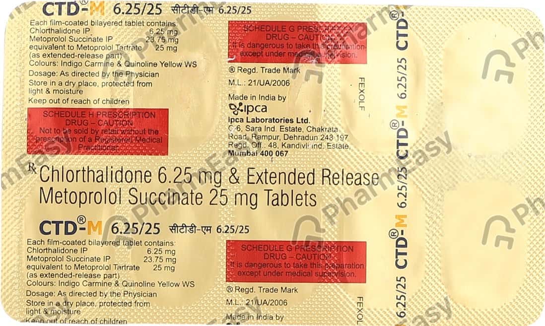 Buy Ctd M 6.25/25mg Tablet Online at Flat 15% OFF | PharmEasy