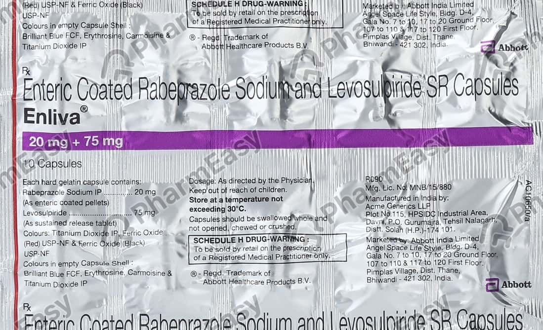 Enliva Strip Of 10 Capsules: Uses, Side Effects, Price & Dosage | PharmEasy