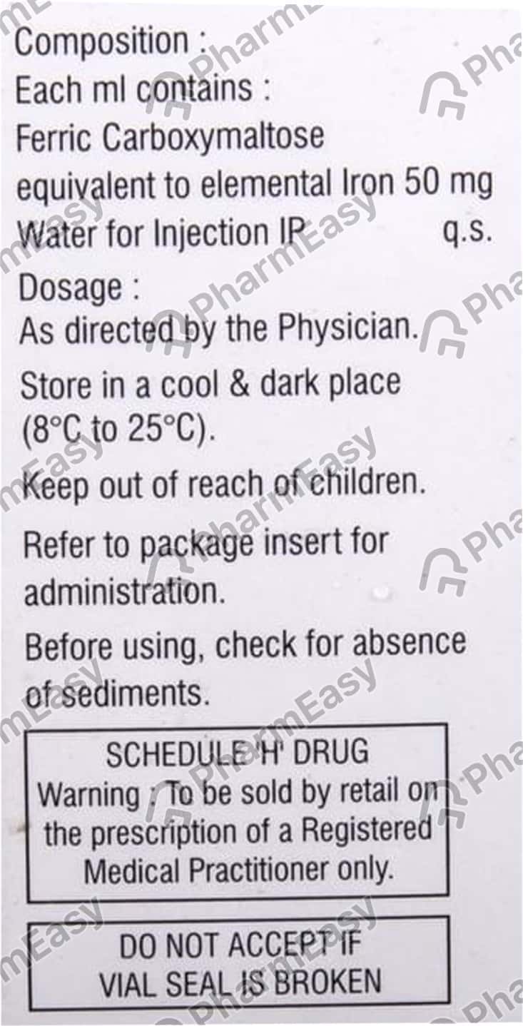 Ferium 50 MG/ML Injection (10): Uses, Side Effects, Price & Dosage ...