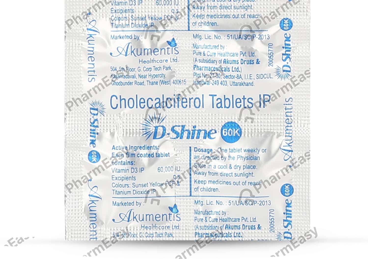 D Shine 60000 IU Tablet (4): Uses, Side Effects, Price & Dosage | PharmEasy