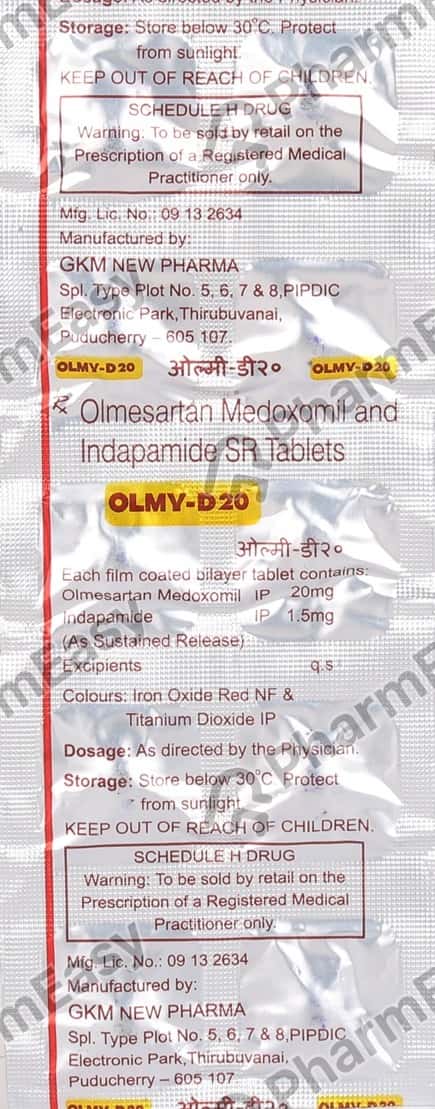 Buy Olmy D 20mg Strip Of 10 Tablets Online at Flat 15% OFF | PharmEasy