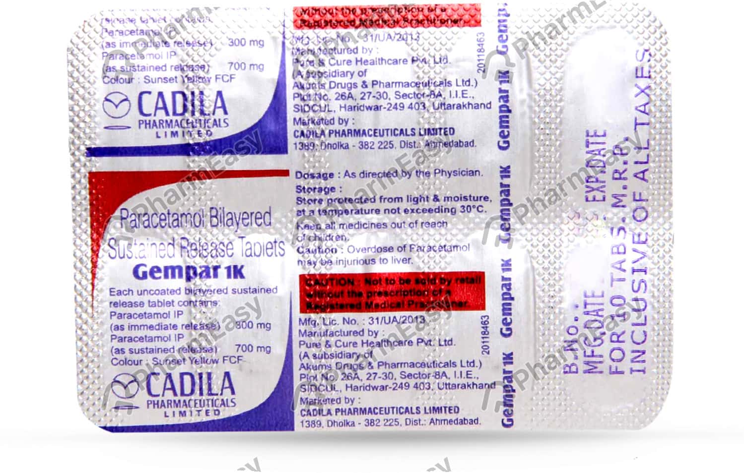 Gempar 1 G Tablet (10): Uses, Side Effects, Price & Dosage | PharmEasy