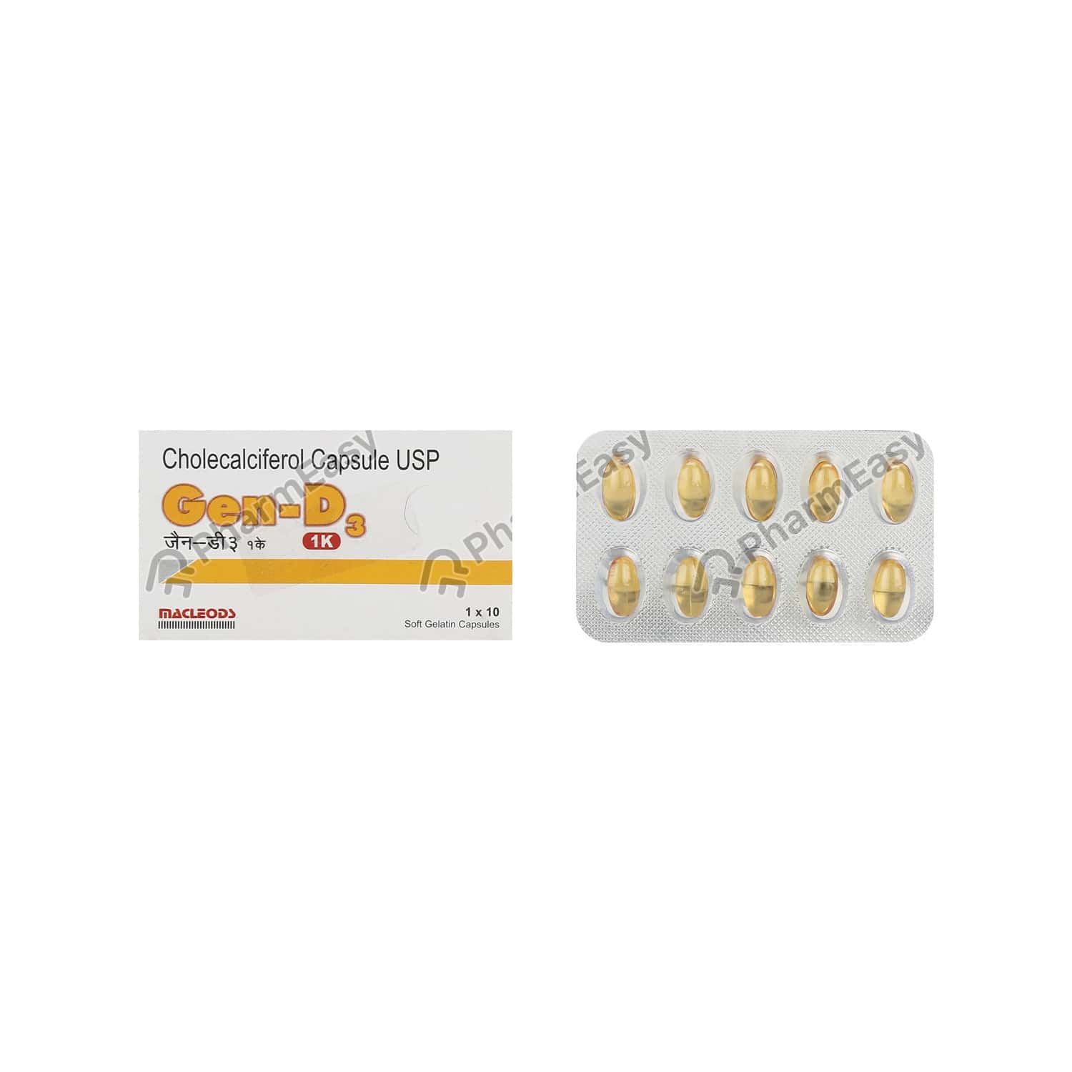 Gen D3 1000 IU Capsule (10) - Uses, Side Effects, Dosage, Composition ...