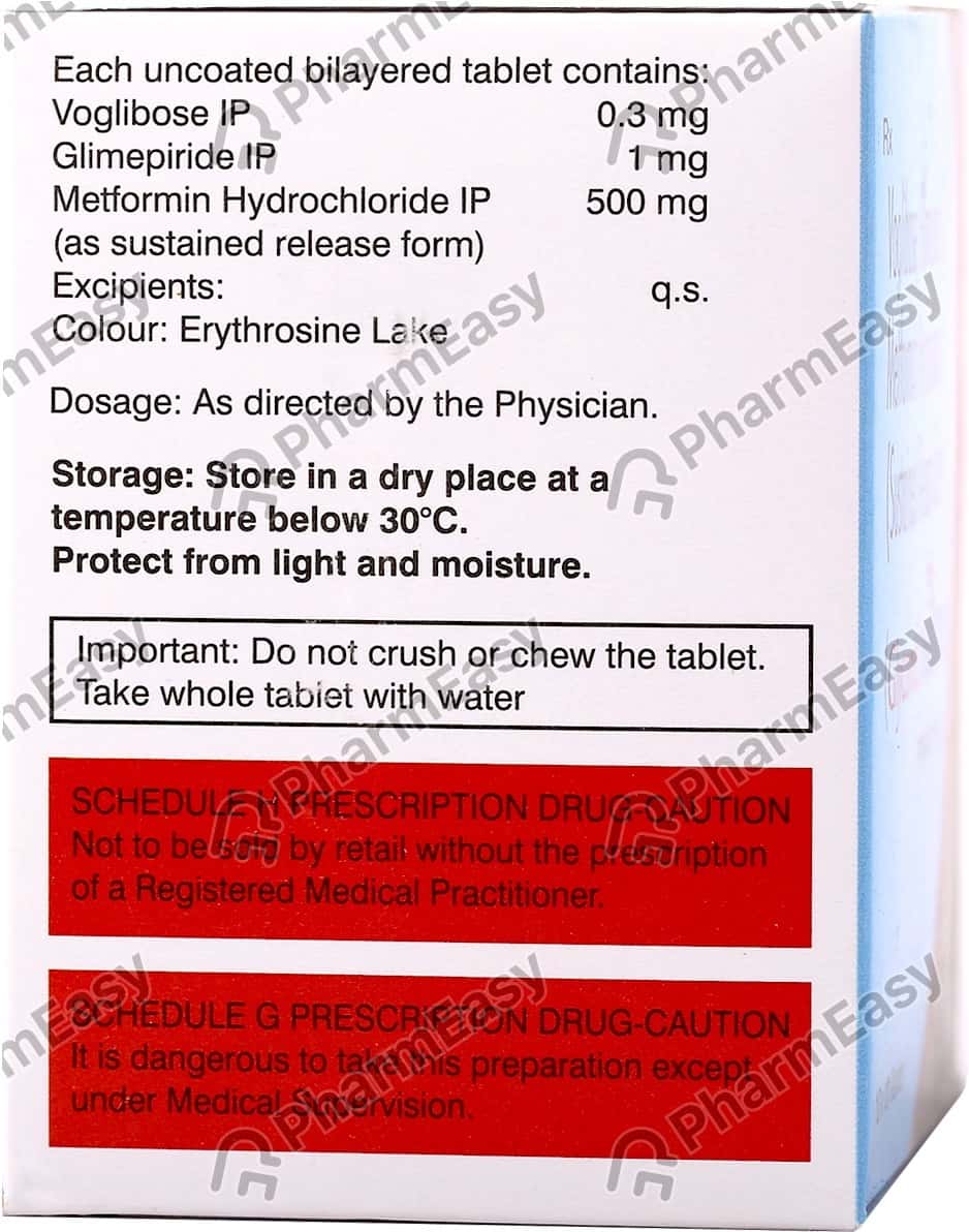 Glycomet Trio 1/0.3mg Strip Of 10 Tablets: Uses, Side Effects, Price ...