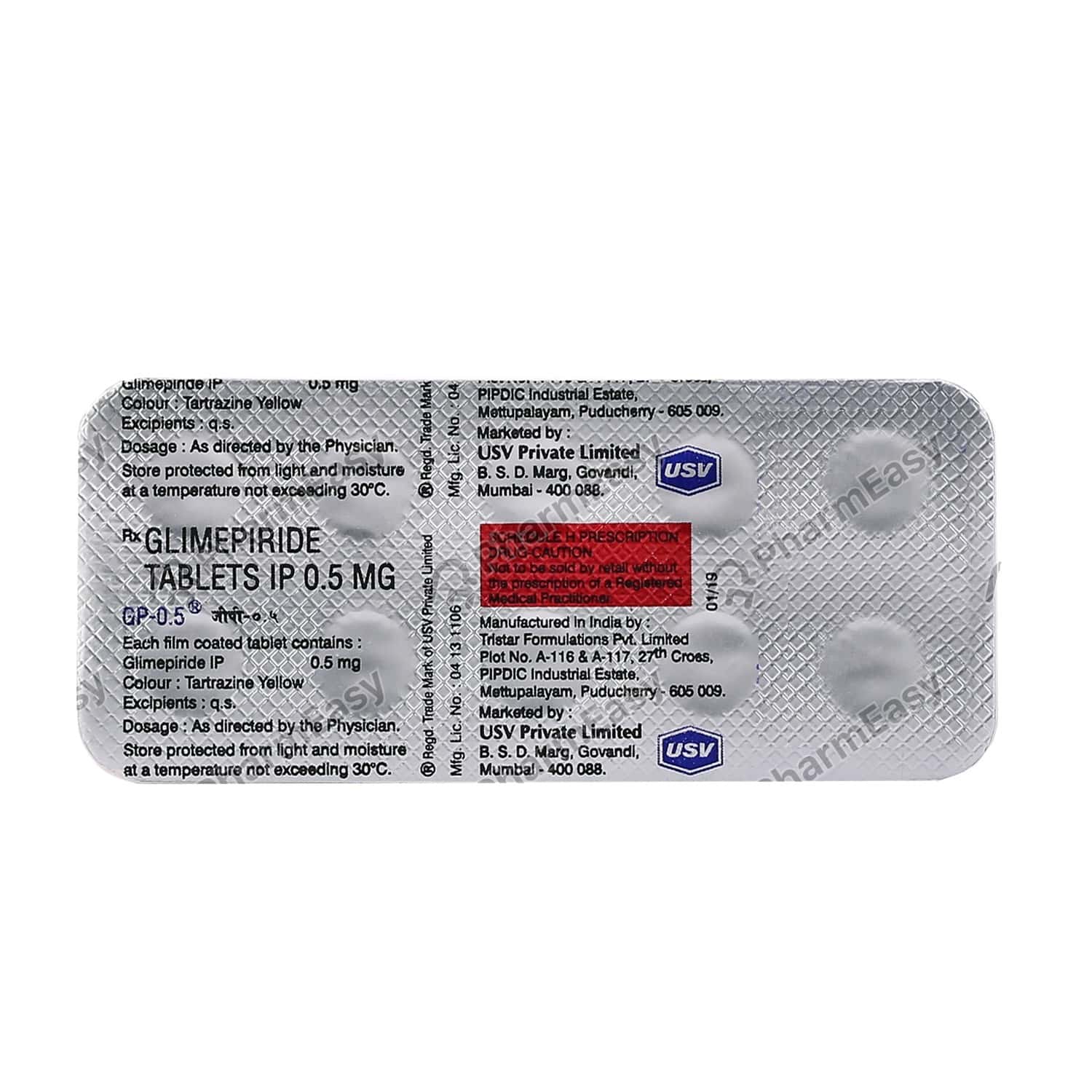 Gp 0.5 MG Tablet (10) - Uses, Side Effects, Dosage, Composition & Price ...