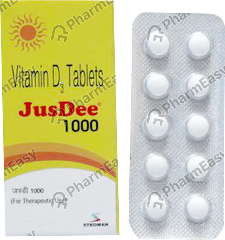 Jusdee 1000 IU Tablet (10): Uses, Side Effects, Price & Dosage | PharmEasy