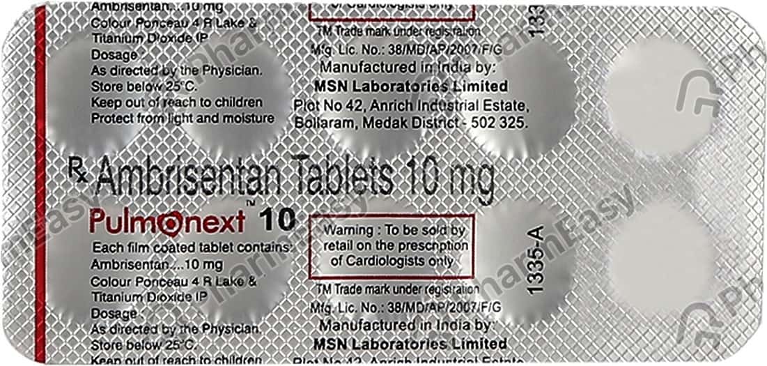 Pulmonext 10 MG Tablet (10): Uses, Side Effects, Price & Dosage | PharmEasy